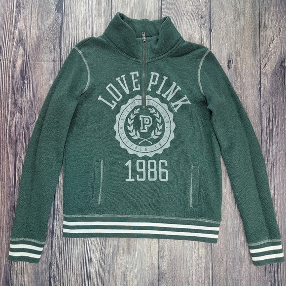 PINK Victoria's Secret | Tops | Victorias Secret Pink Green 4 Zip ...